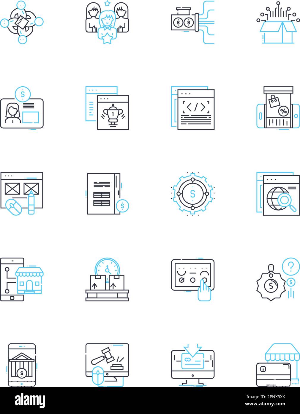 Digital bazaar linear icons set. E-commerce, Marketplace, Encryption ... Digital bazaar linear icons set. E-commerce, Marketplace, Encryption ...