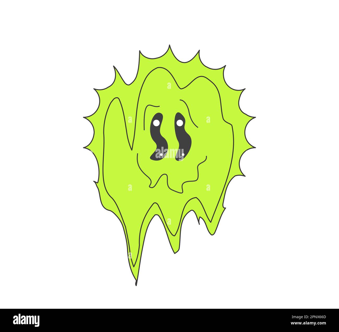 Retro groovy style melted sun crazy character. Psychedelic hippie old ...