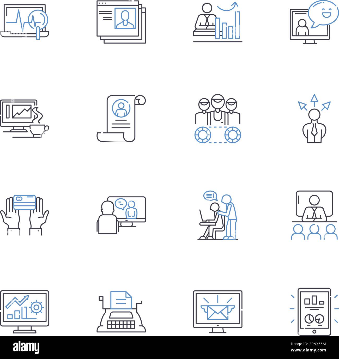 Organizational leadership line icons collection. Vision, Strategy ...