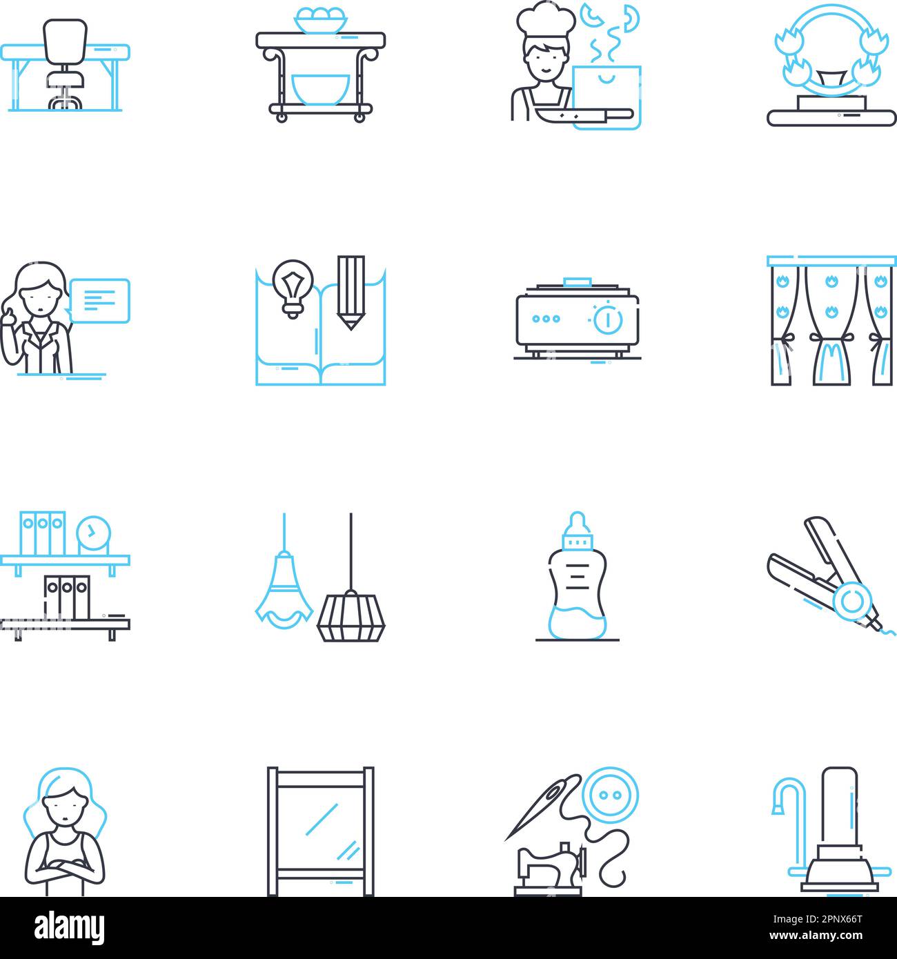 Family members linear icons set. Mother, Father, Son, Daughter, Sister ...