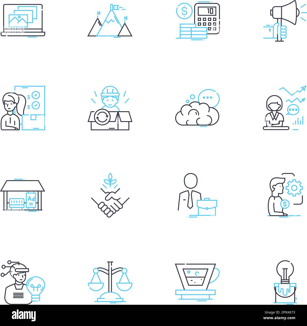Campaign inception linear icons set. Activation, Branding ...