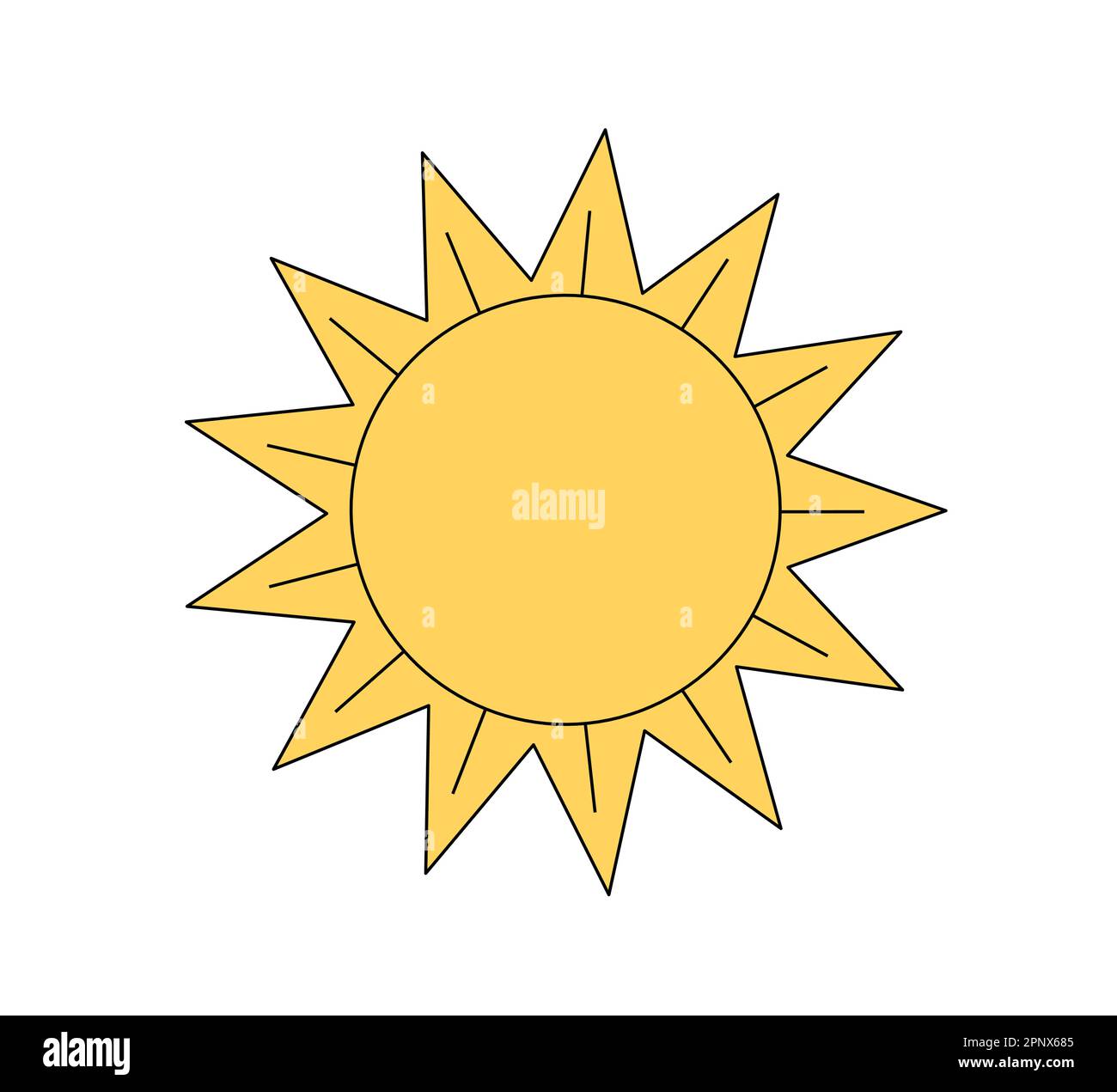 Retro groovy style shiny sun. Psychedelic hippie old solar element with ...