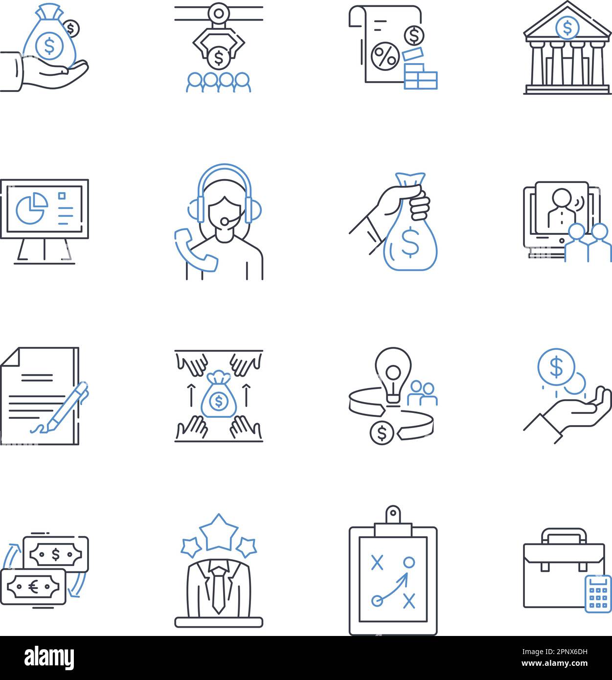 capital management line icons collection. Investment, Risk, Growth ...