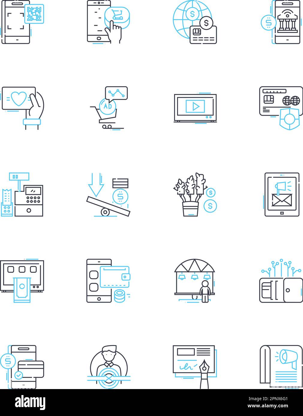 Branding Strategy Linear Icons Set Identity Perception Differentiation Consistency