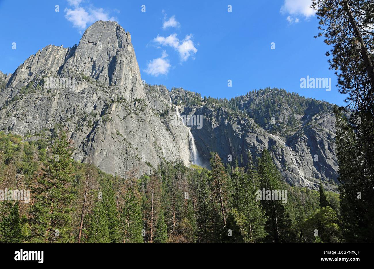 Landscape with Sentinel Falls - Yosemite NP, California Stock Photo - Alamy
