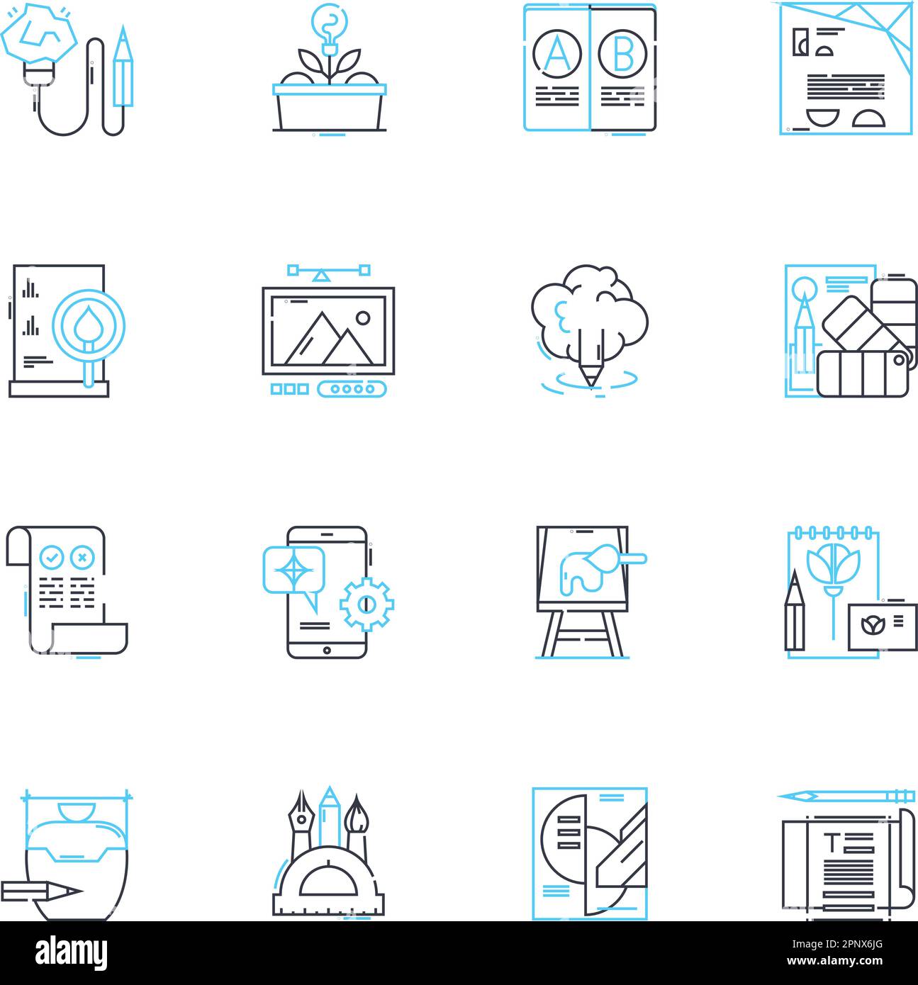 Design economy linear icons set. Innovation, Creativity, Aesthetics ...