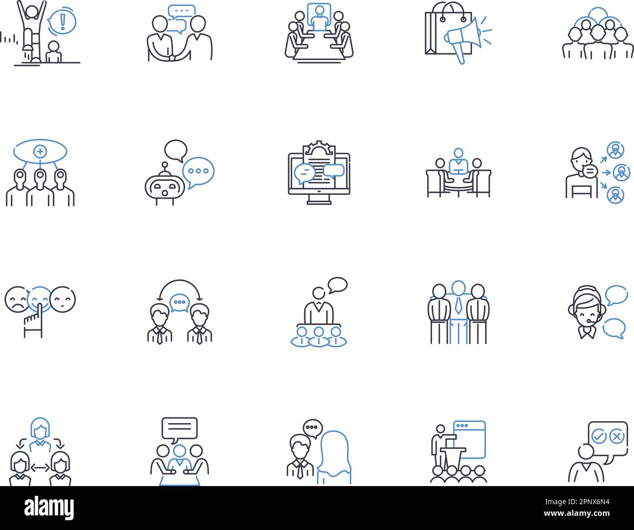 Interpersonal communicators line icons collection. Empathetic, Listener ...