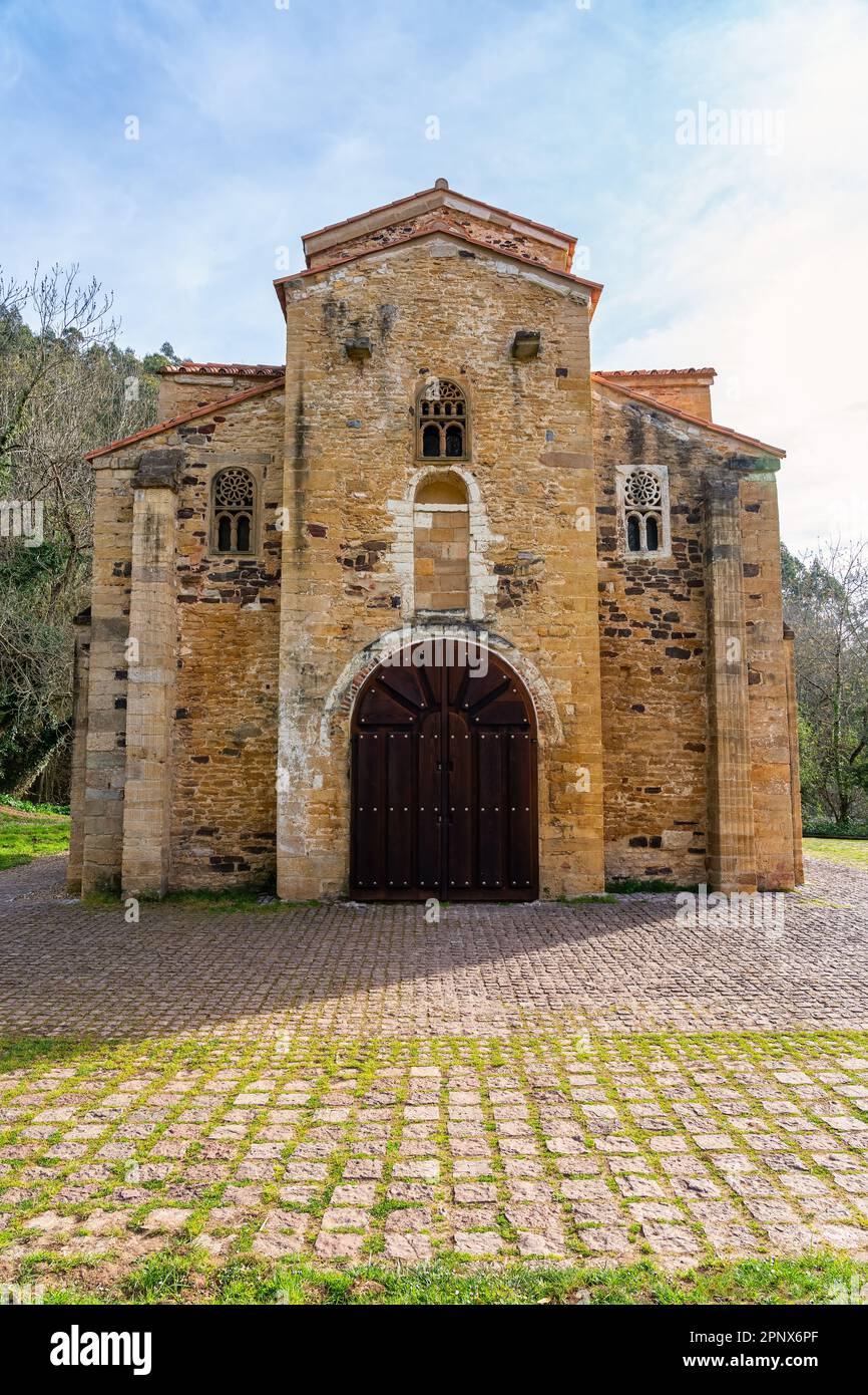 Very old Romanesque church of San Miguel de Lillo, in the north of ...