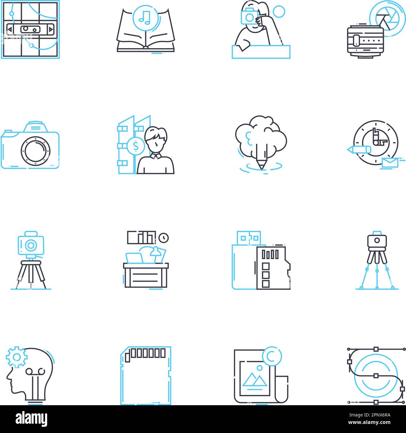 Printmaking linear icons set. Etching, Lithography, Woodcut, Engraving ...