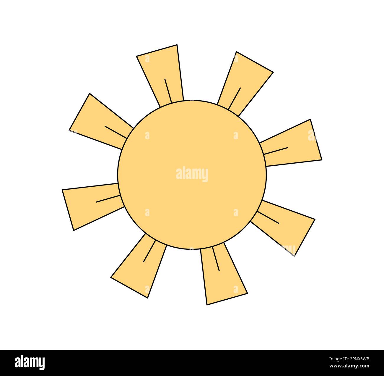 Retro groovy style shiny sun. Psychedelic hippie old solar element with ...