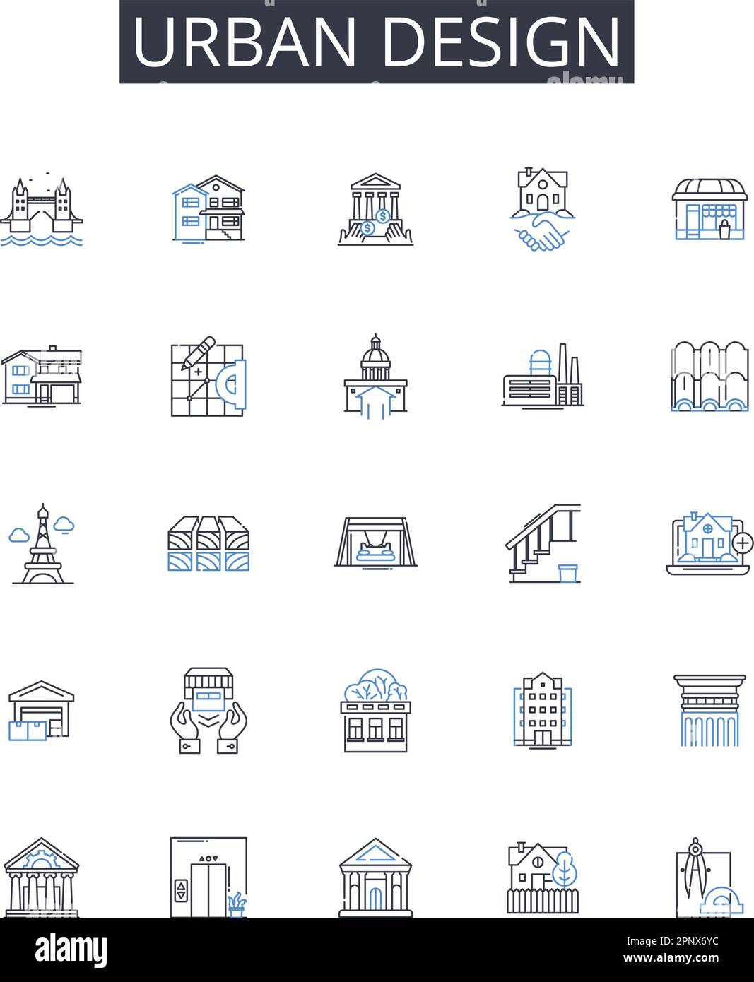 Urban design line icons collection. Graphic design, Industrial design ...