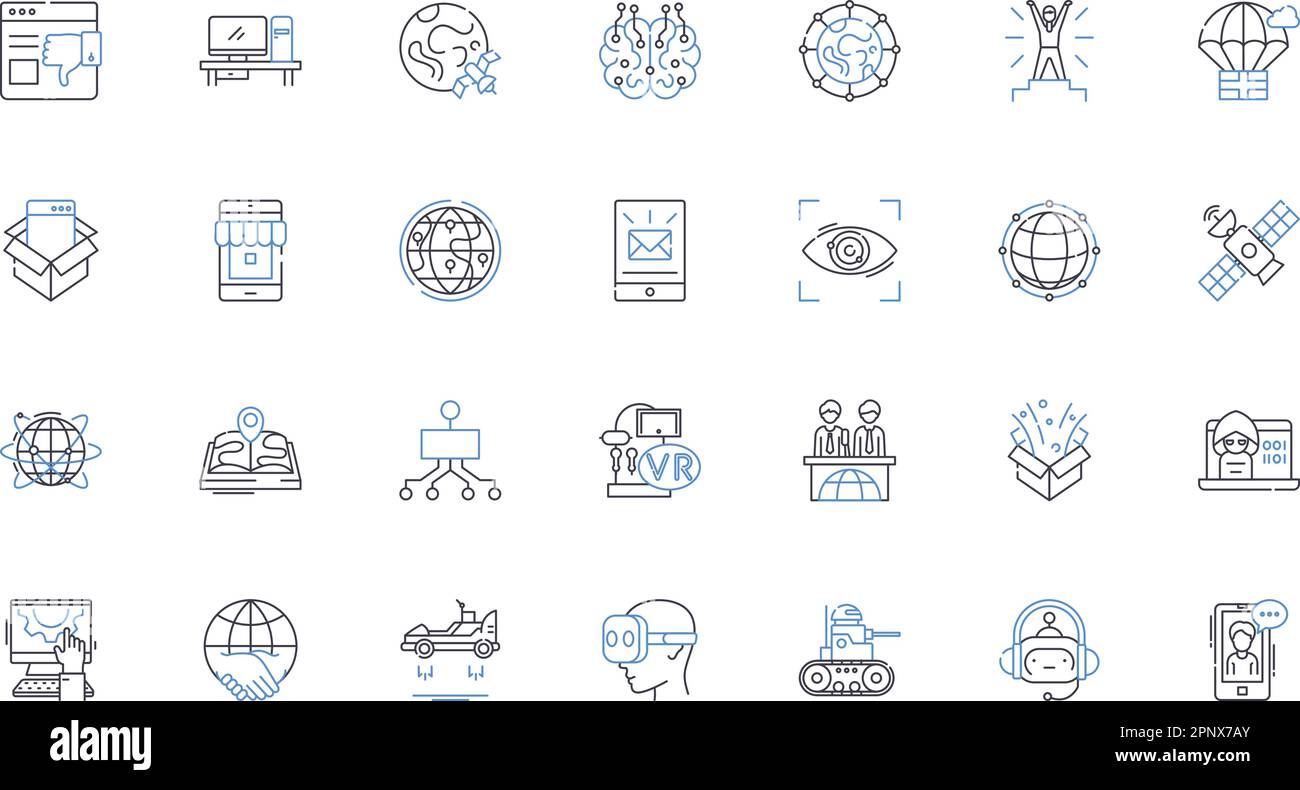 Time ahead line icons collection. anticipation, preparation, future ...