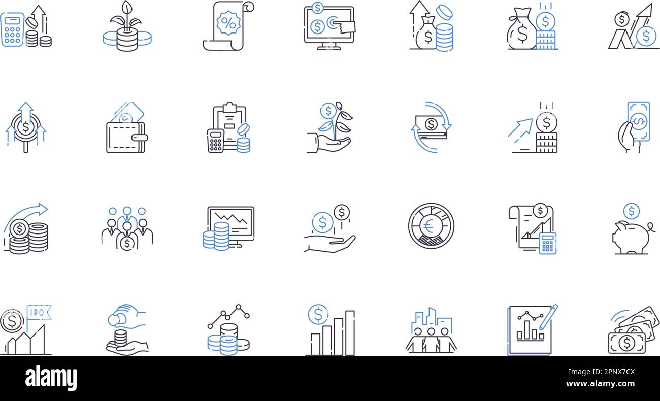Cash outlay line icons collection. Expenditure, Investment, Payment ...