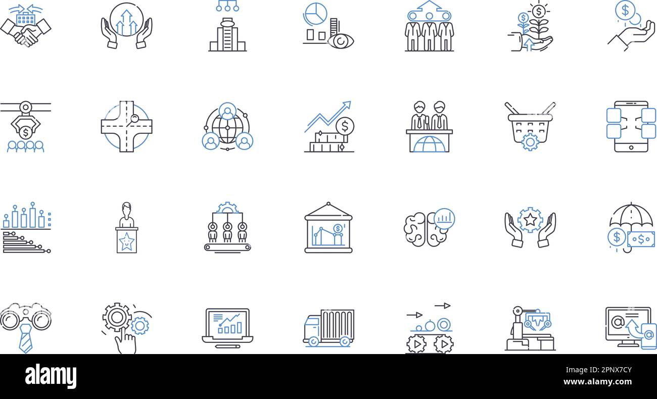 Large-scale production line icons collection. Industrialization, Mass ... Large-scale production line icons collection. Industrialization, Mass ...