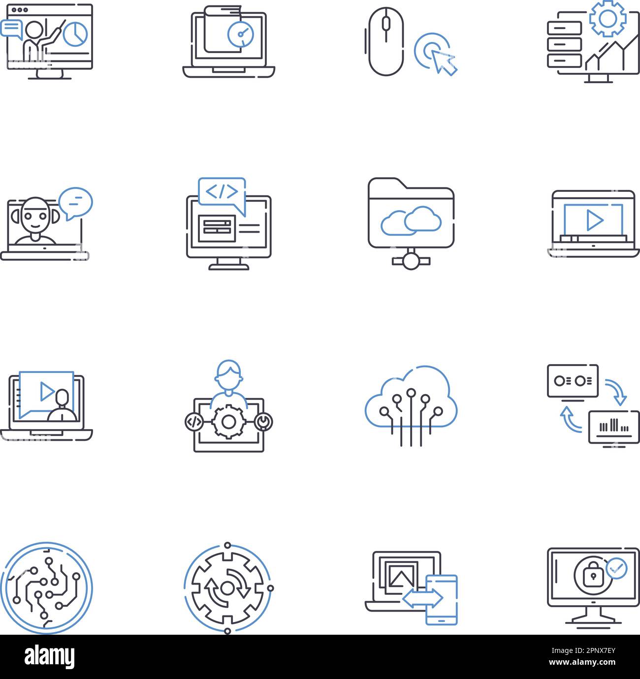 Online platform line icons collection. Accessibility, Availability ...