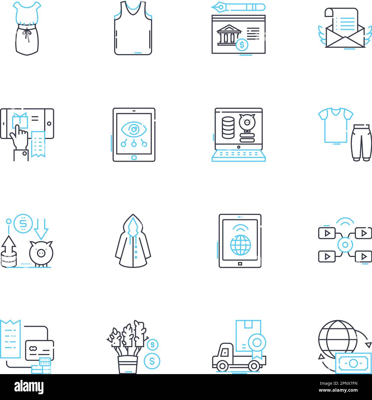 Cashless payment linear icons set. Digital, Contactless, Mobile, NFC ... Cashless payment linear icons set. Digital, Contactless, Mobile, NFC ...