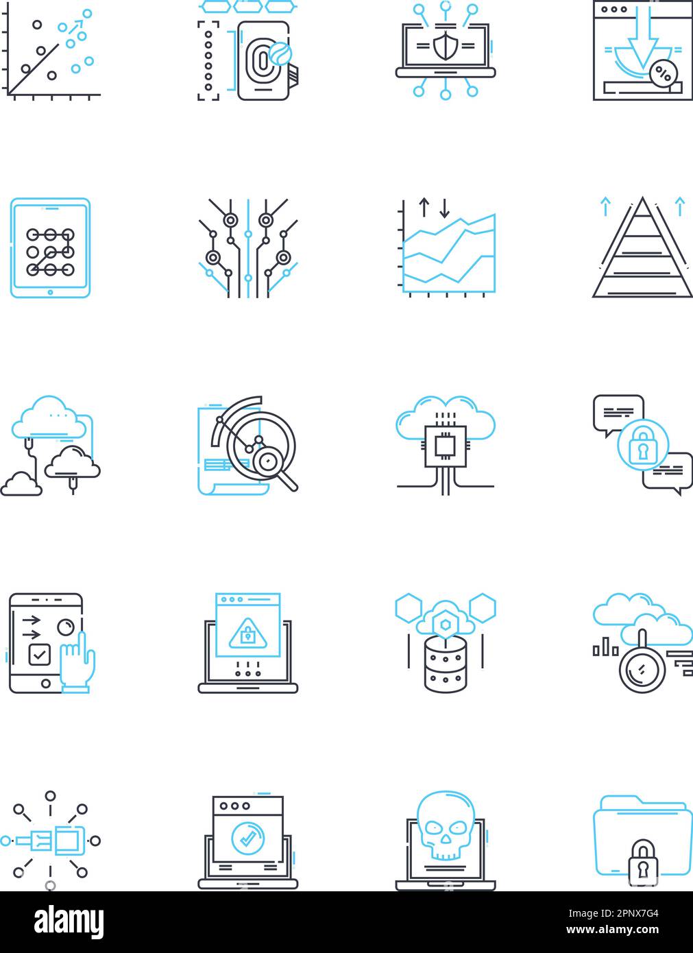 Information security linear icons set. Encryption, Firewall, Malware ... Information security linear icons set. Encryption, Firewall, Malware ...