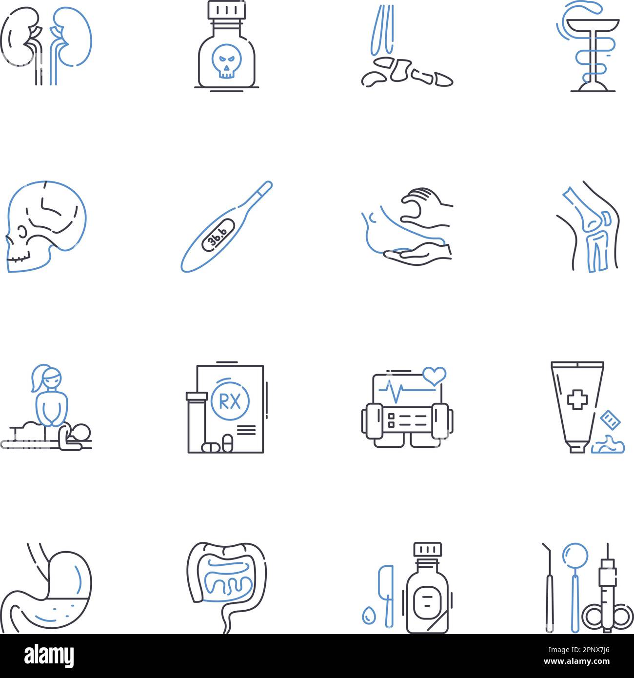 Mental hospital line icons collection. Psychosis, Schizophrenia ...