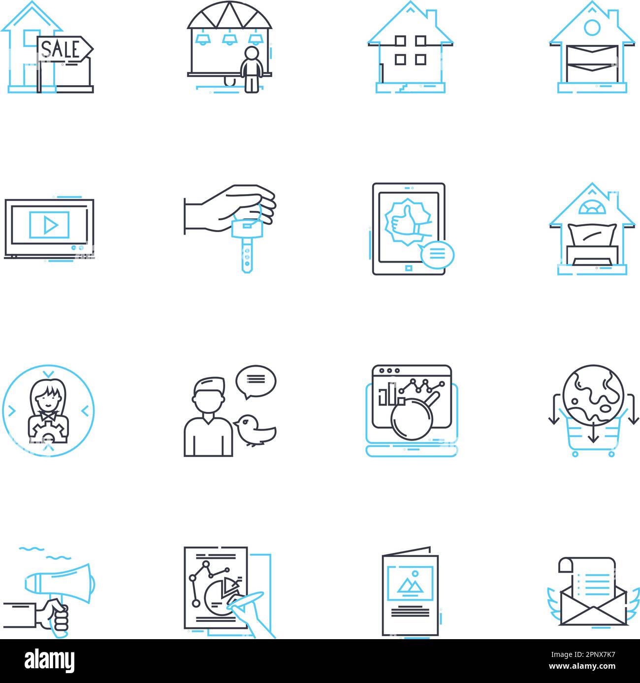 Campaign drive linear icons set. Donation, Fundraising, Advocacy ...