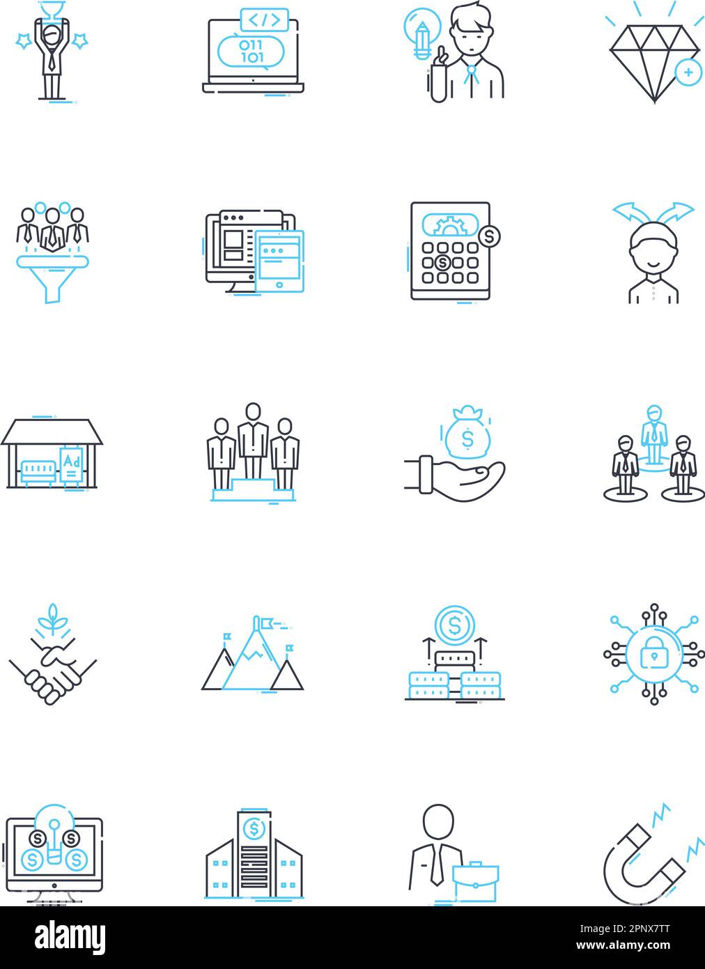 Resourceful plan linear icons set. Innovative, Tactical, Strategic ...