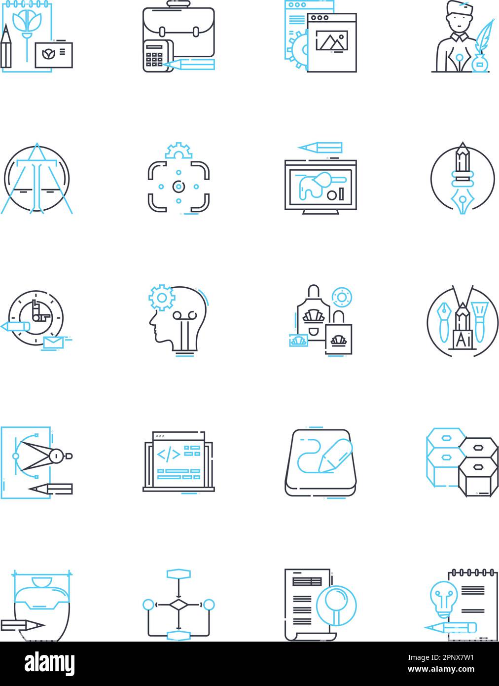 Conceptual Frameworks Linear Icons Set Structure Insight Context