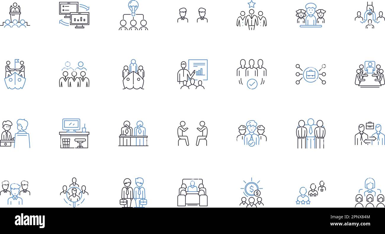 Squad line icons collection. Team, Comrades, Soldiers, Crew, Posse ...