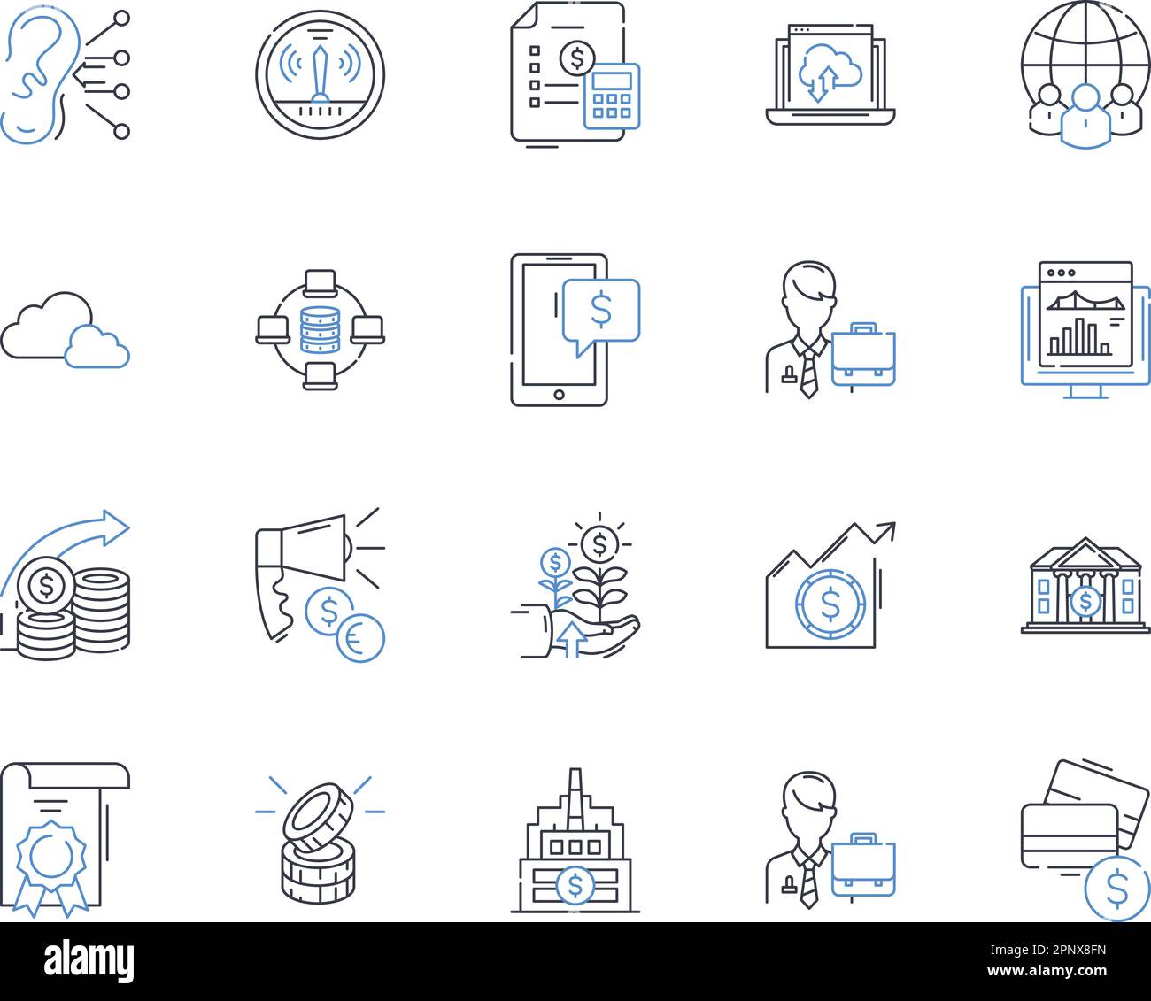 Bargaining line icons collection. Haggling, Negotiation, Concession ...