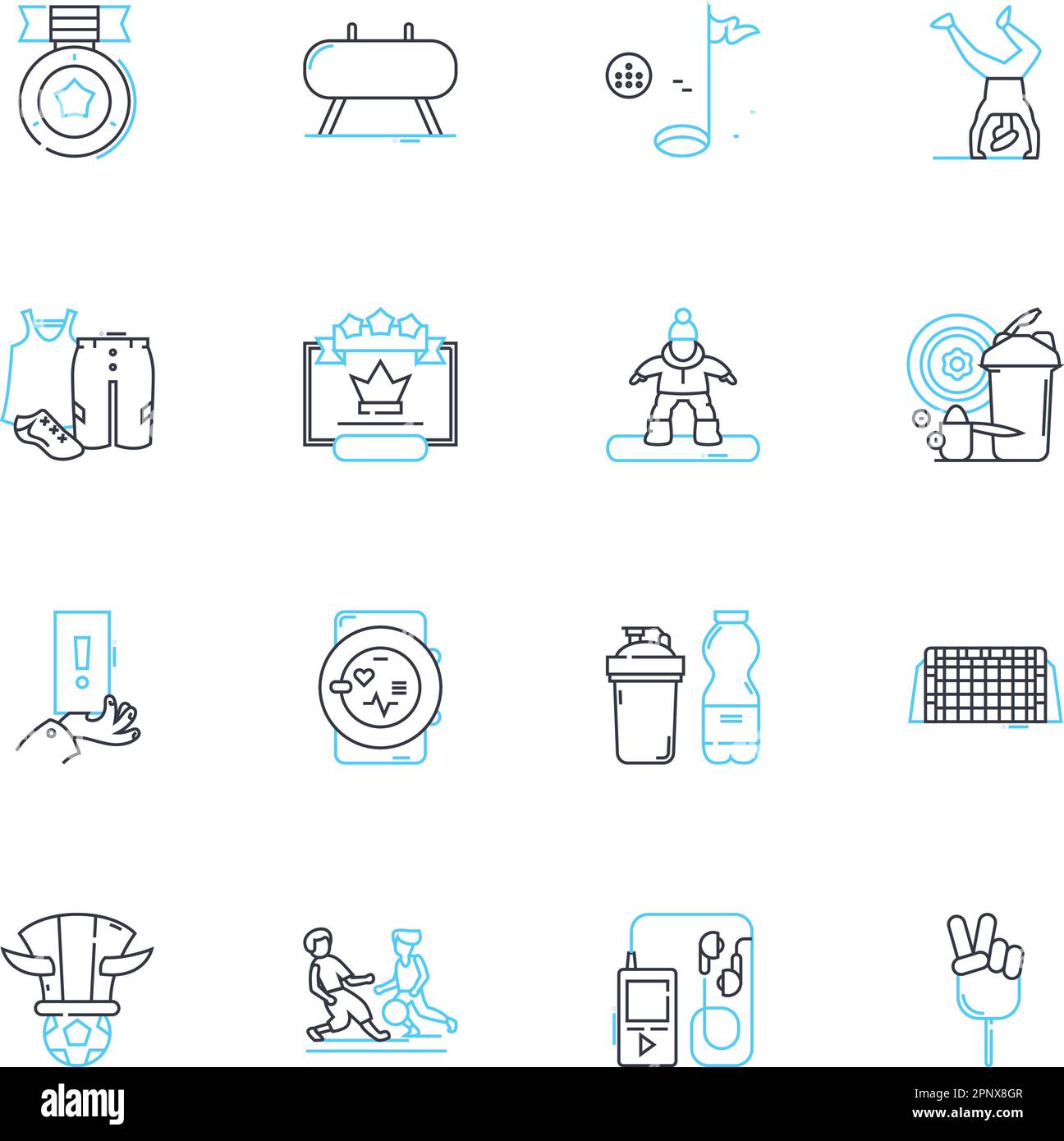 Workout facility linear icons set. Fitness, Gym, Exercise, Training ...