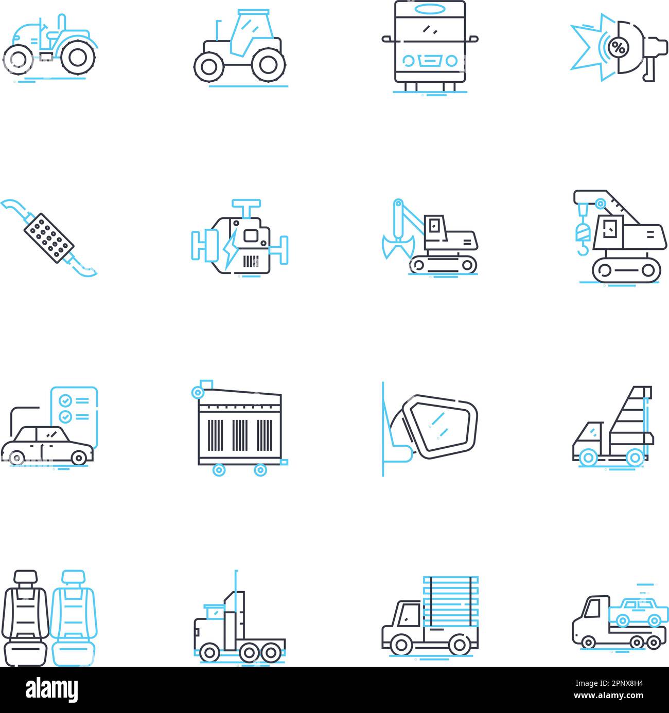 Technology sector linear icons set. Innovation, Disruption, Automation ...