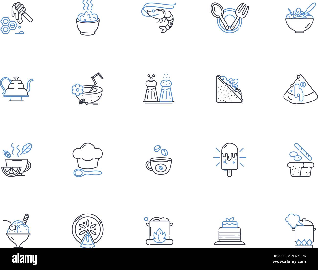 Exquisite Eating line icons collection. Gourmet, Culinary, Fine-dining ...