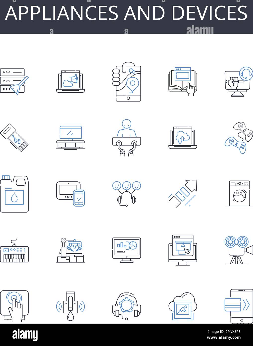 Appliances and devices line icons collection. Ethics, Values ...