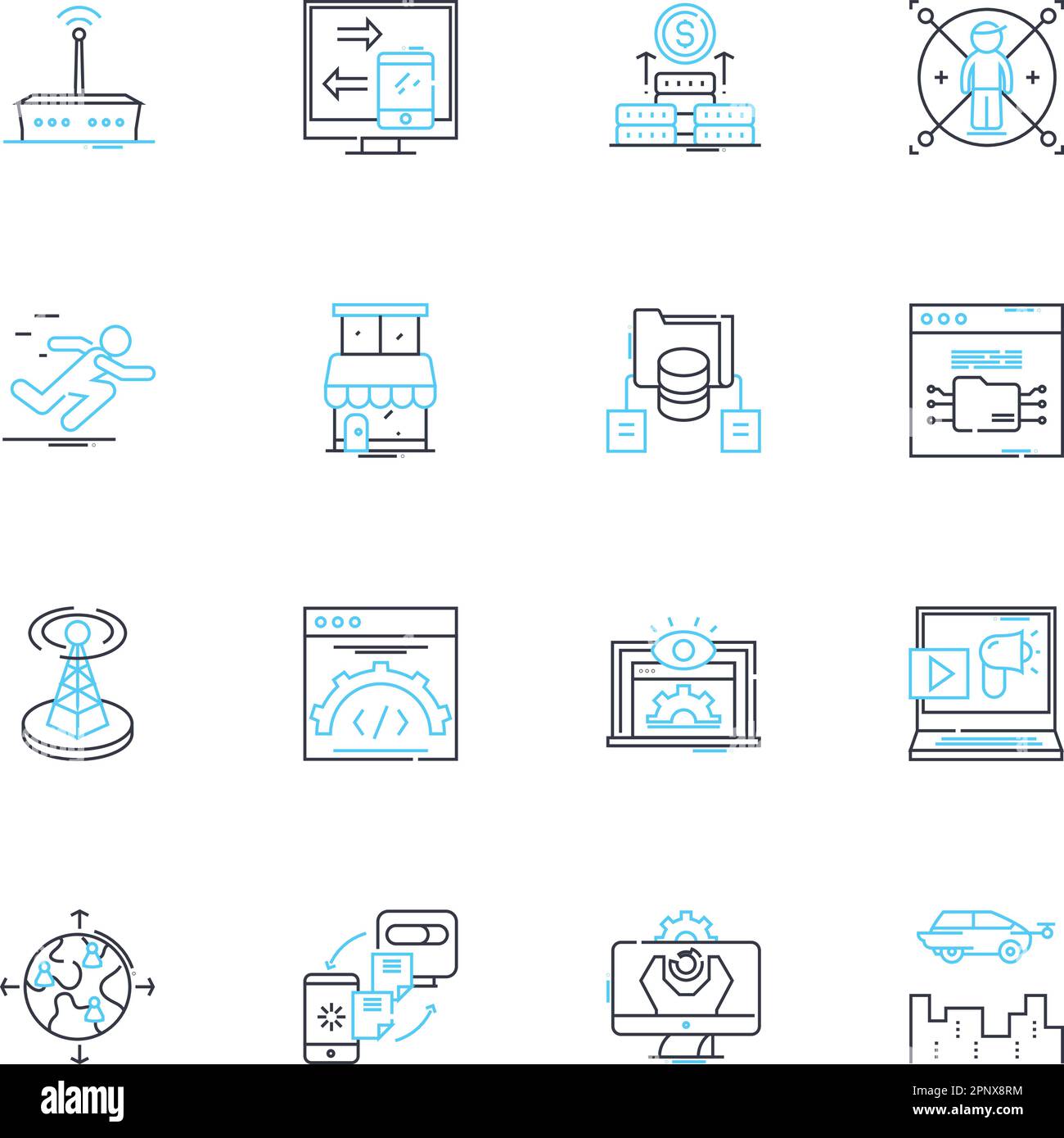 Virtual finance linear icons set. Cryptocurrency, Fintech, Digital ... Virtual finance linear icons set. Cryptocurrency, Fintech, Digital ...