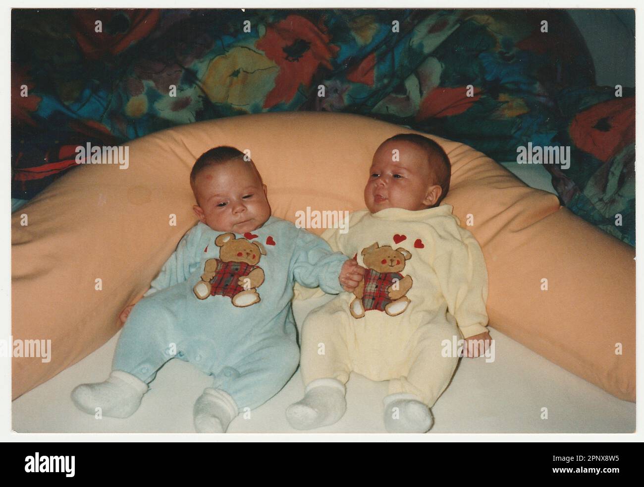 Vintage photo shows babies twins Stock Photo - Alamy