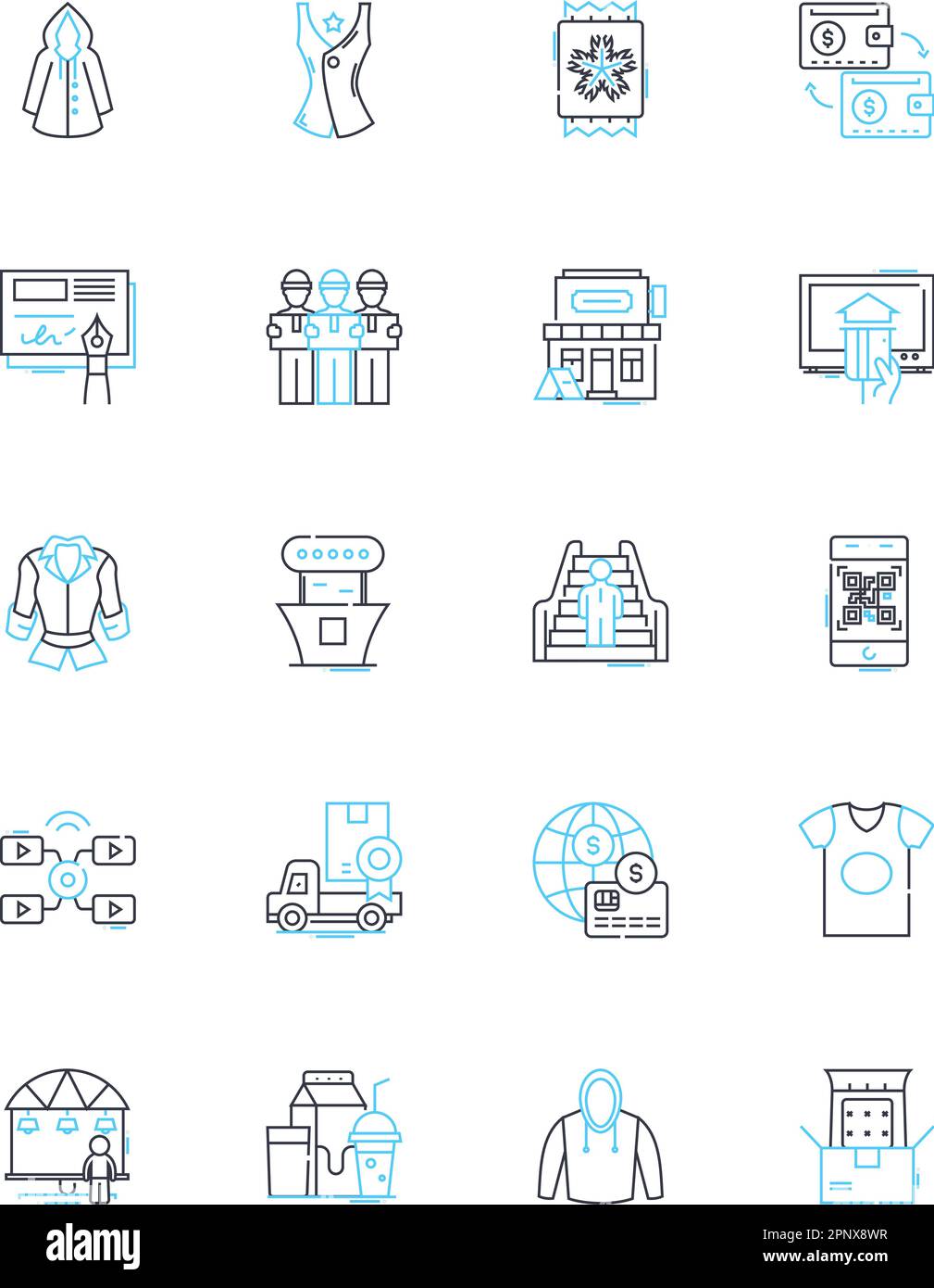 Clothes browsing linear icons set. Fashion, Styles, Colorful, Trending ...