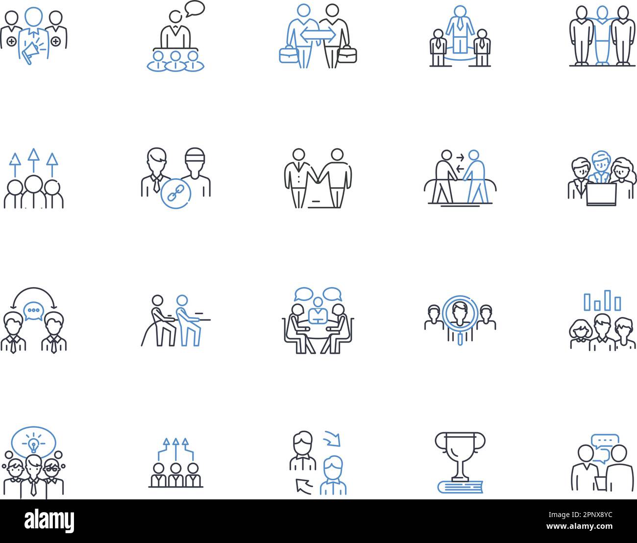 Project squad line icons collection. Collaboration, Innovation ...