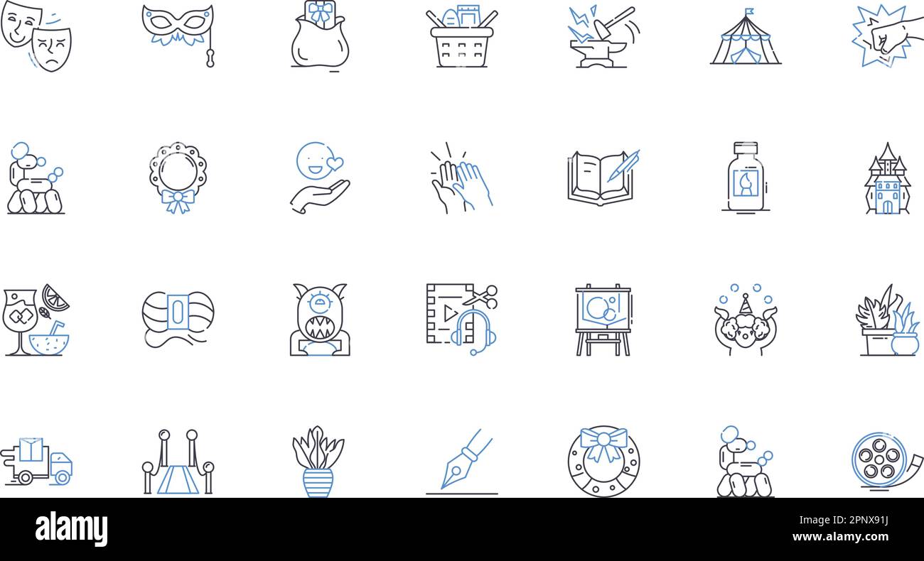 Expressive relaxation line icons collection. Emotion, Release, Art ...