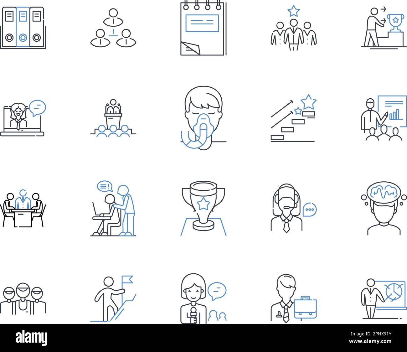 Personal promotion line icons collection. Branding, Nerking, Leadership ...