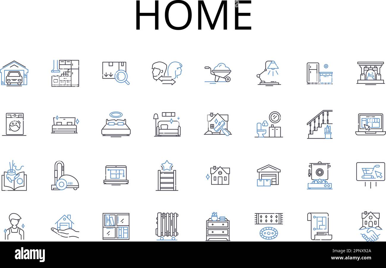 Home line icons collection. House, Dwelling, Residency, Abode, Habitat ...