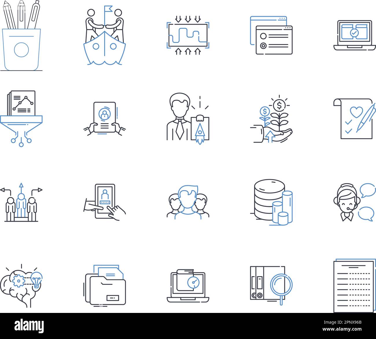 Cash flow line icons collection. Liquidity, Profit, Stability, Revenue ...
