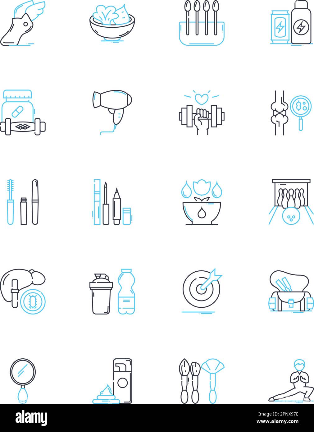 Attractiveness linear icons set. Alluring, Beautiful, Charming, Cute ...