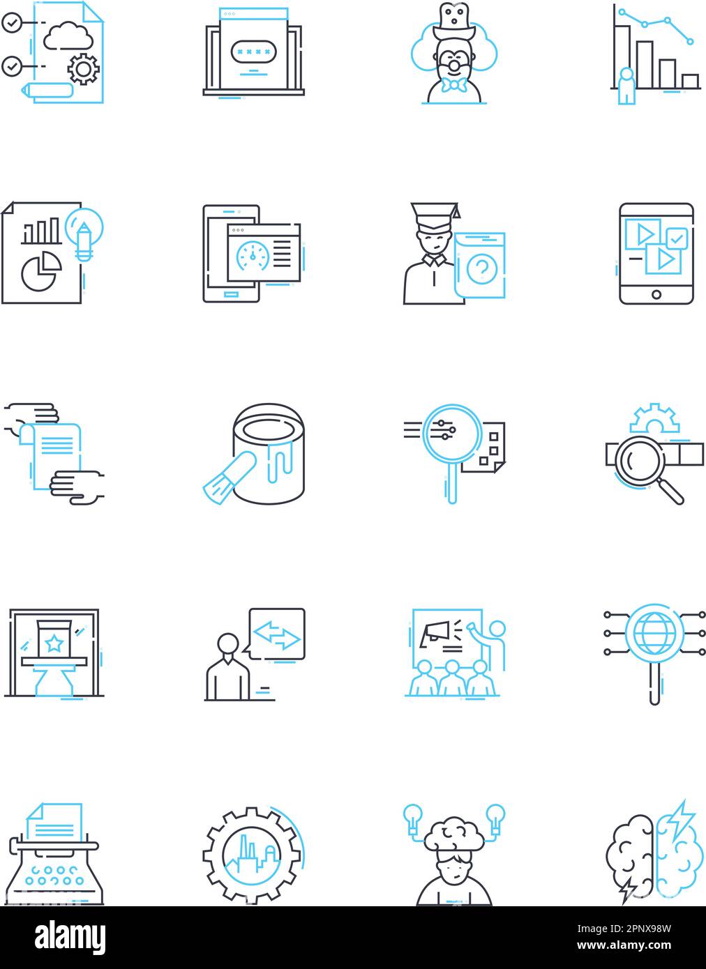 Cognitive pics linear icons set. Memory, Perception, Attention ... Cognitive pics linear icons set. Memory, Perception, Attention ...