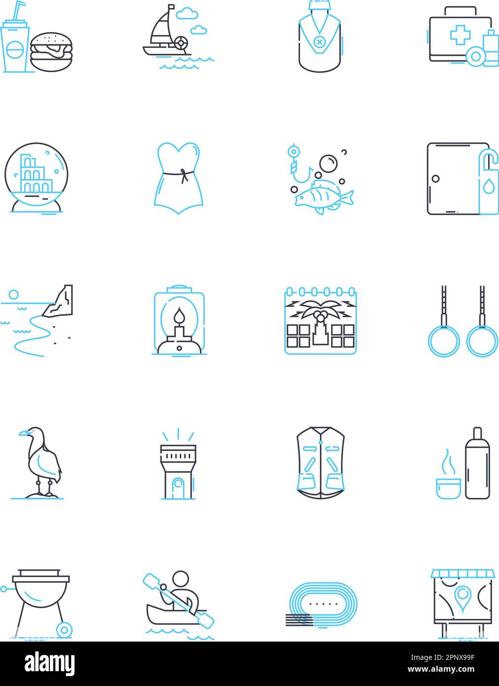 Quiet moments linear icons set. Solitude, Serenity, Reflection ...