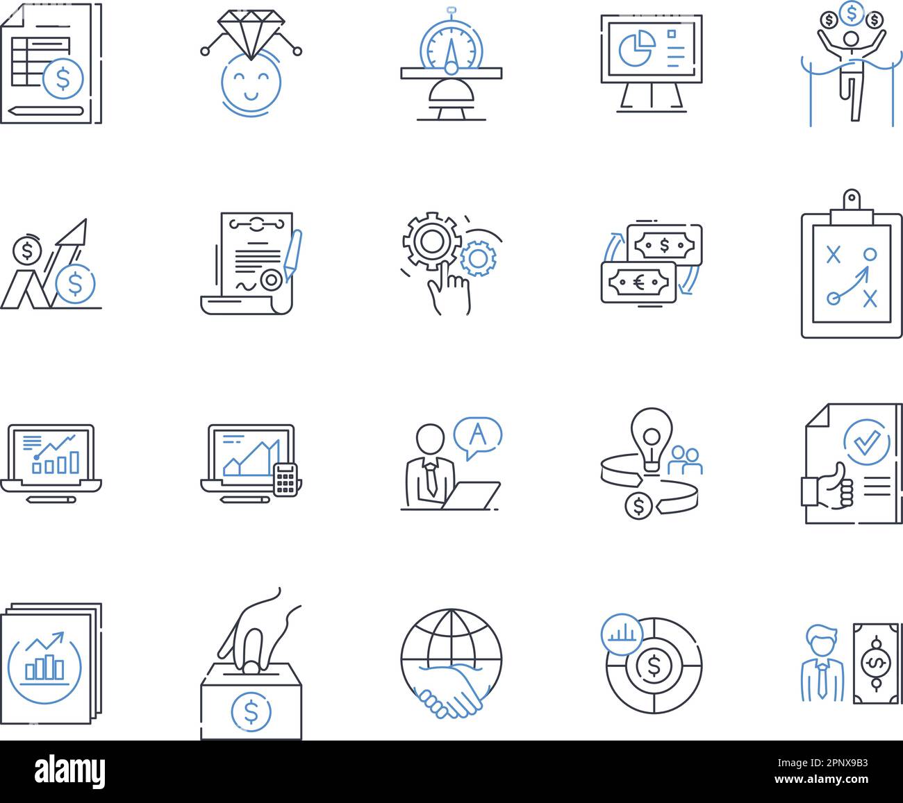 fund direction line icons collection. Investment, Portfolio, Allocation ...