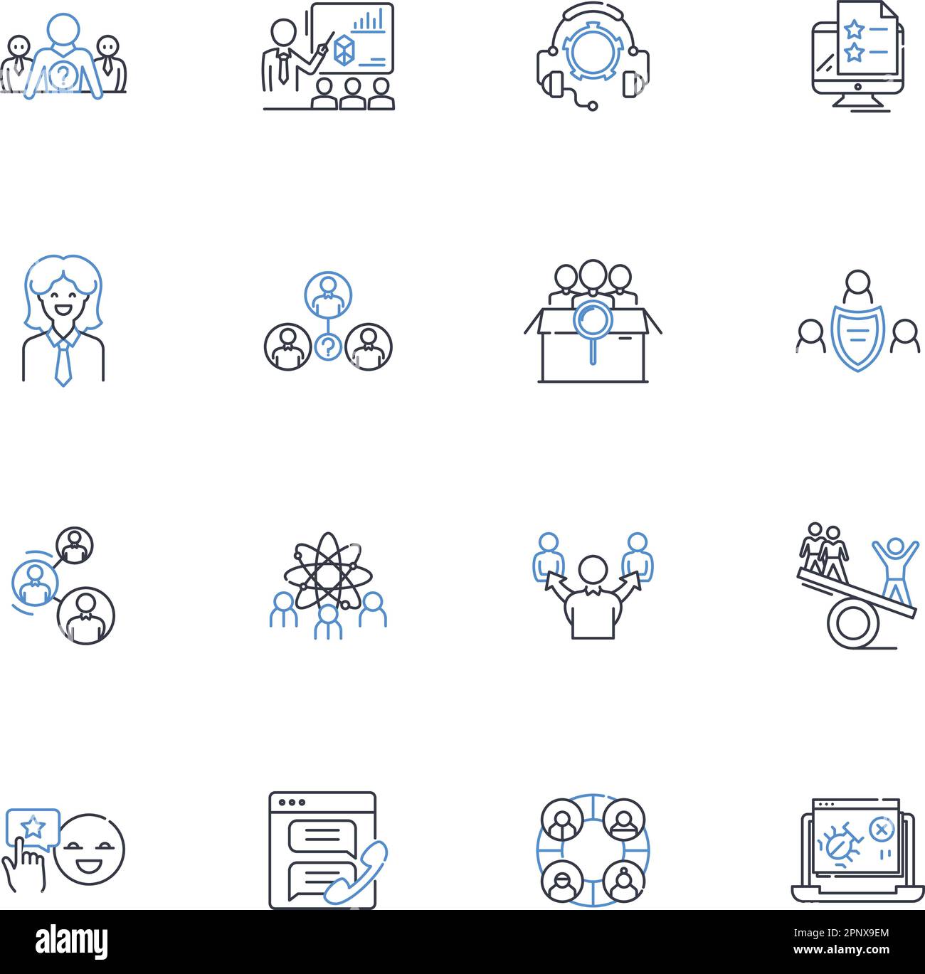 Crew Line Icons Collection Cohesion Unity Collaboration Synergy Teamwork Support