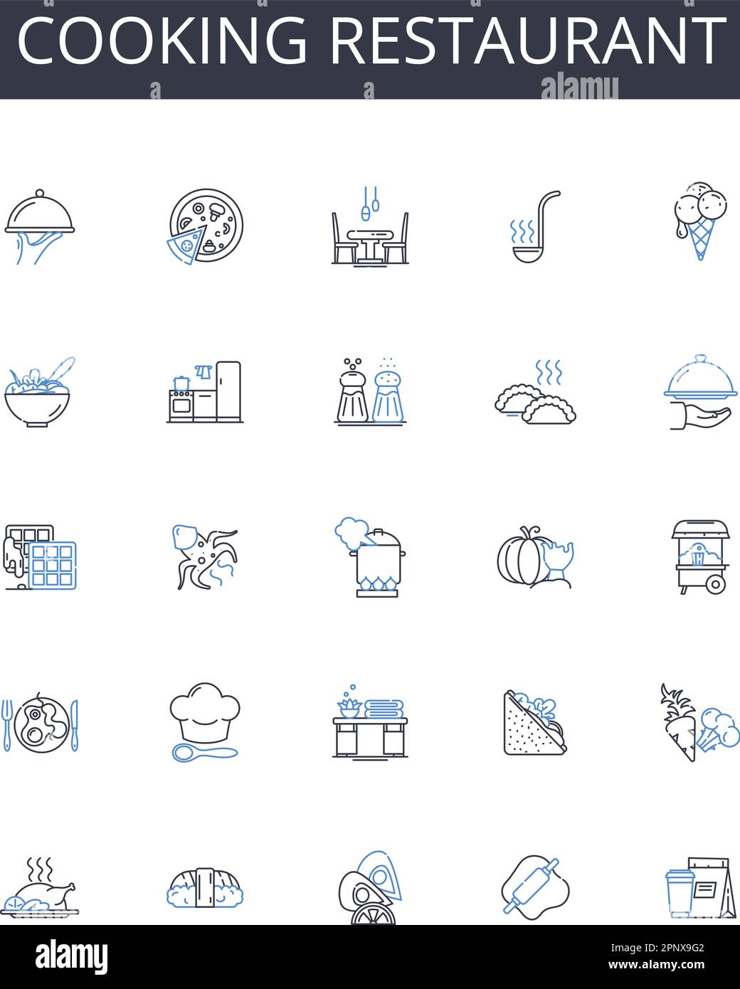 Cooking restaurant line icons collection. Culinary business, Food ...