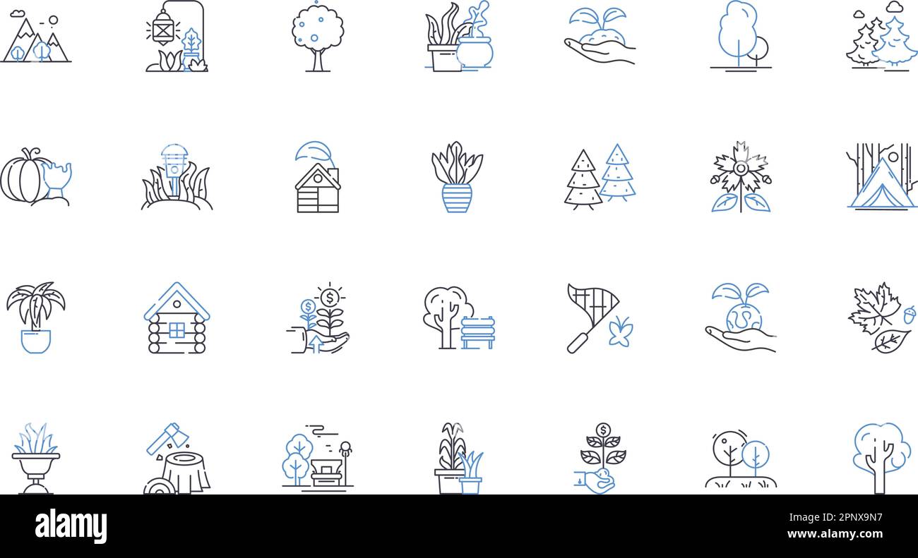 Stand line icons collection. Stability, Elevation, Balance, Posture ...