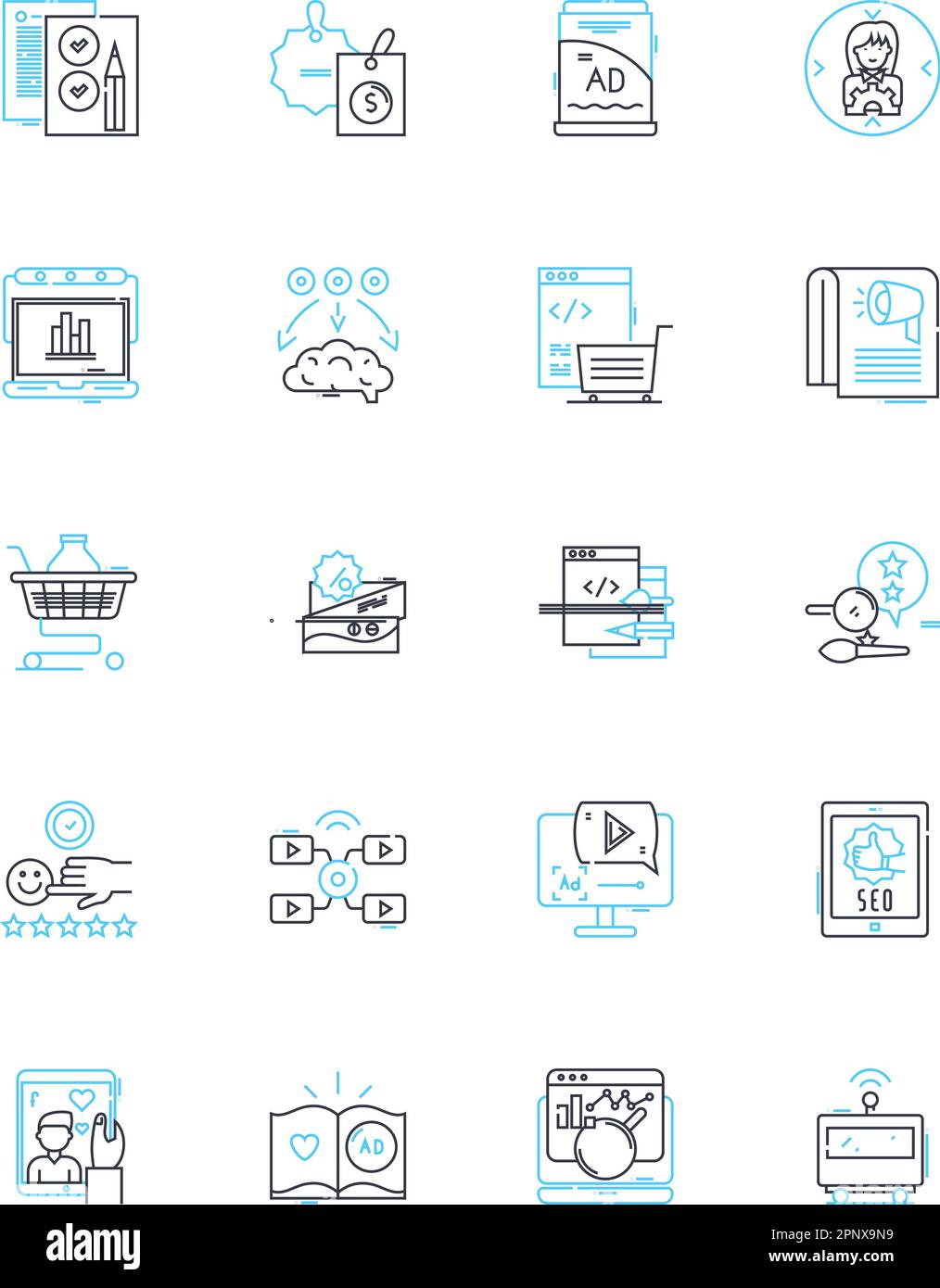Influence power linear icons set. Authority, Control, Dominance, Impact ... Influence power linear icons set. Authority, Control, Dominance, Impact ...