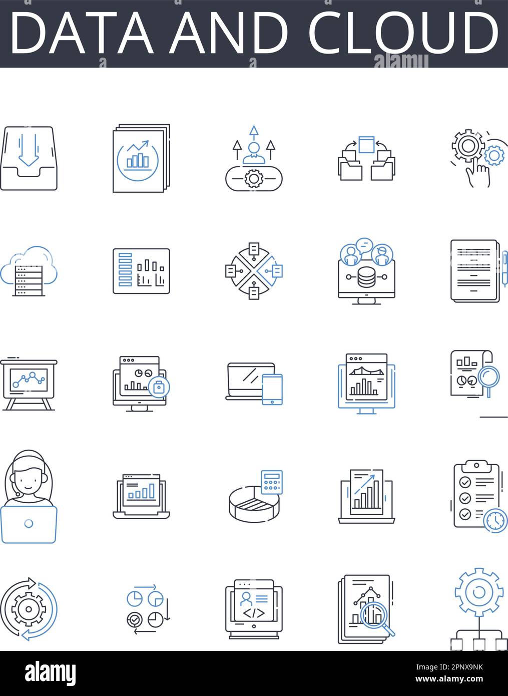 Data and cloud line icons collection. Analytics and insights ... Data and cloud line icons collection. Analytics and insights ...