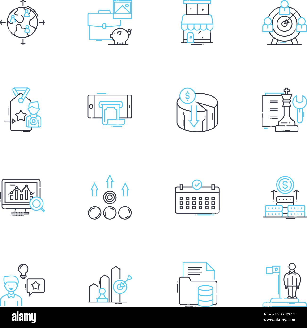 Social contract linear icons set. Obligation, Agreement, Duty, Consent ...