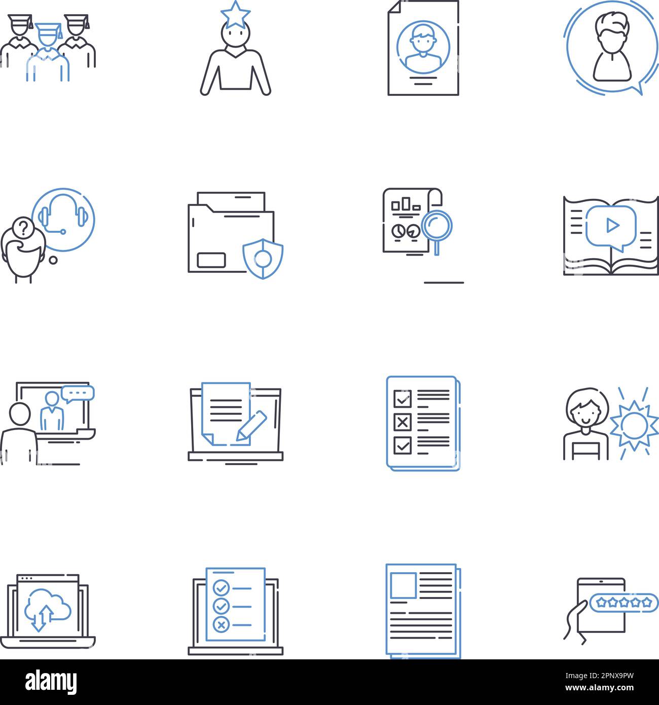 Press releases line icons collection. News, Announcement, Release ...